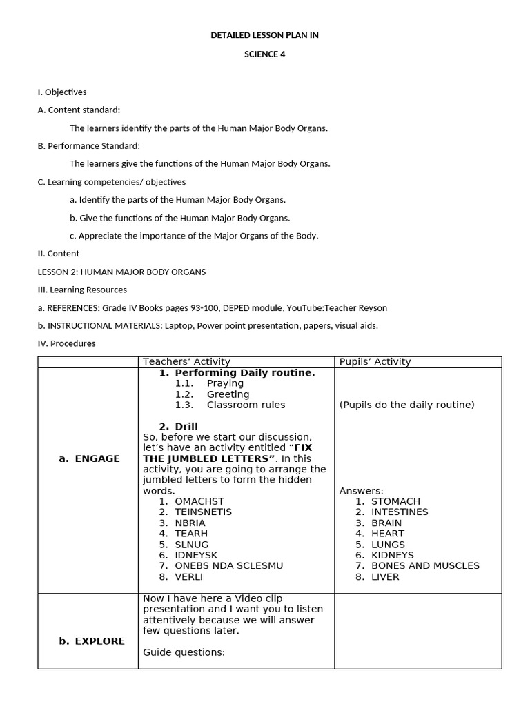 DLP SCIENCE 4 | PDF | Human Body | Heart