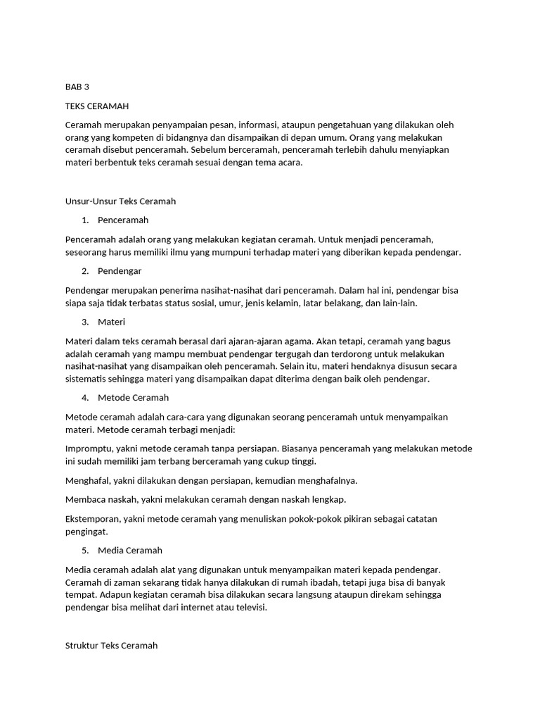 Materi Kelas 11 Teks Ceramah | PDF