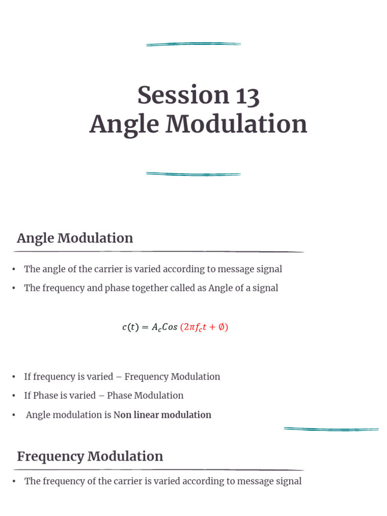Session 11 AnGLE Modulation | PDF