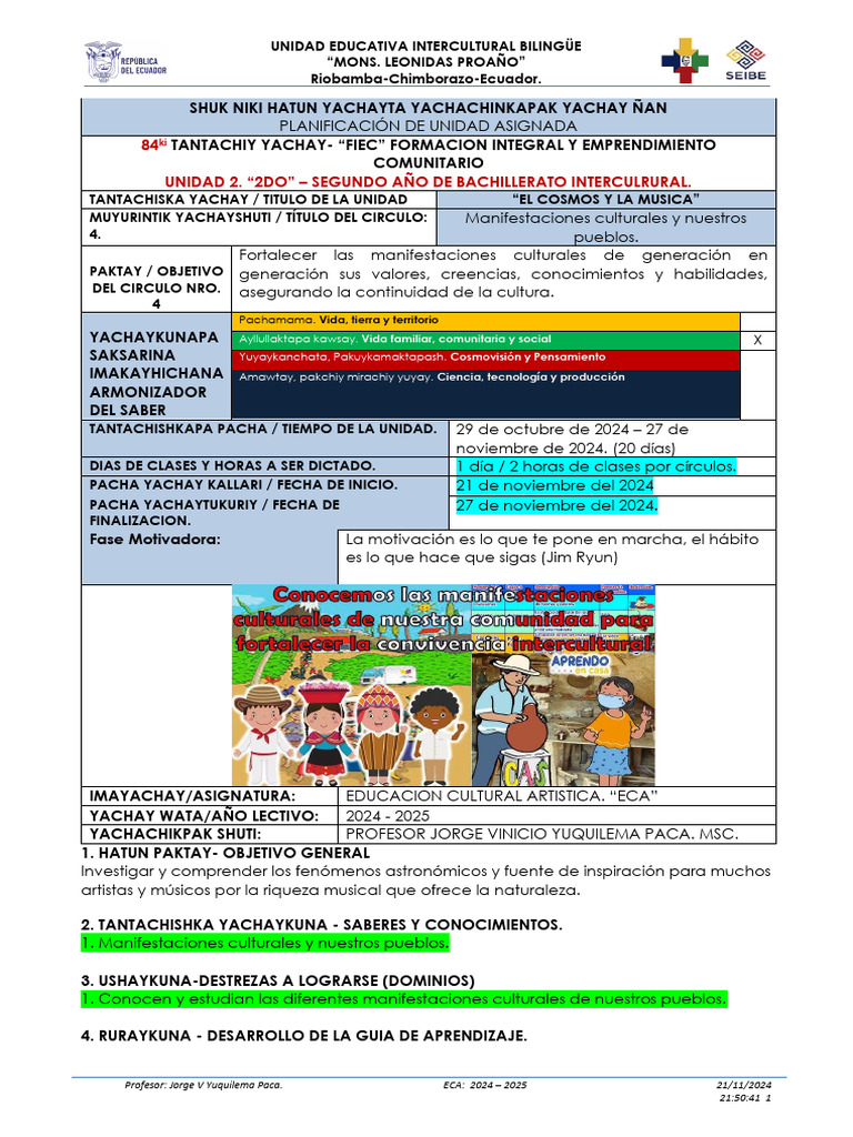 GUIA 2DO BGU ECA 84 - 4-Signed-Signed | PDF | Imperio Inca | Bailes