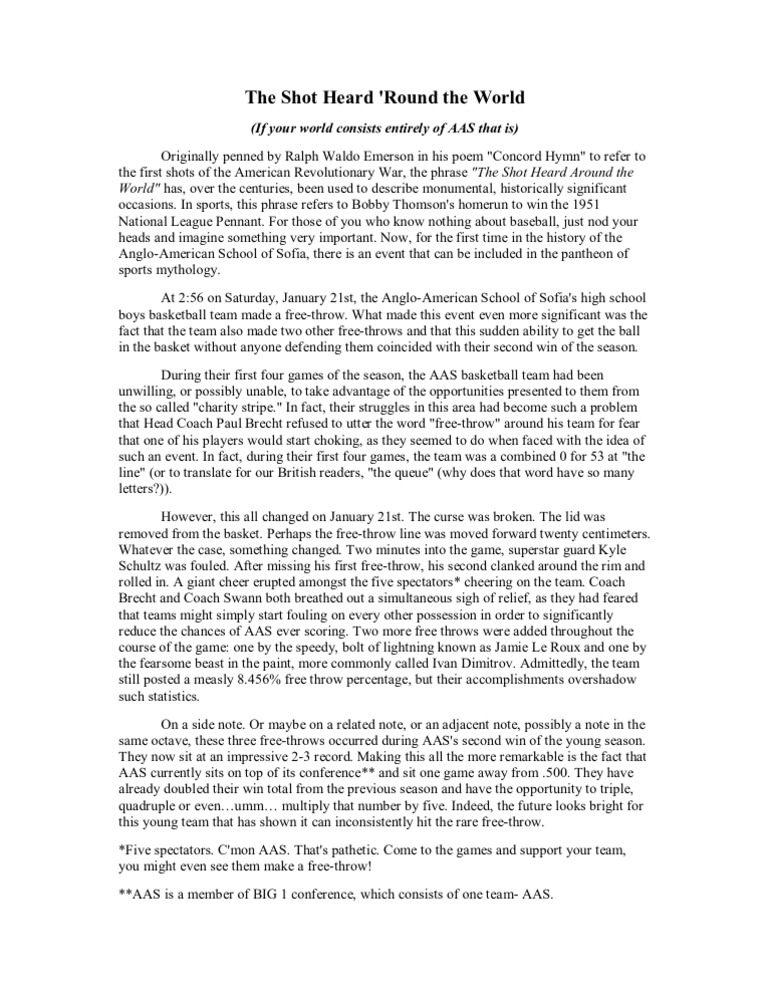 The Shot Heard 'Round The World | PDF
