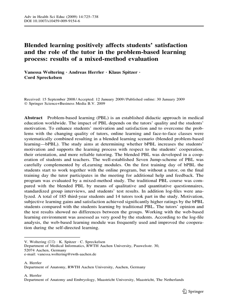 Blended Learning Positively Affects Students Satisfaction and The Role ...