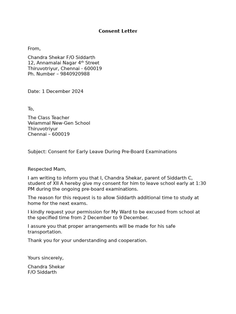 Consent Letter | PDF