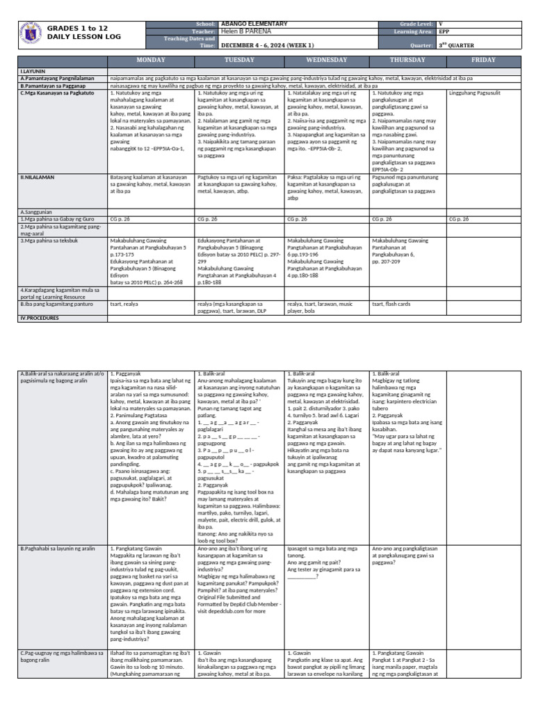 DLL_EPP 5_Q3_W1 | PDF