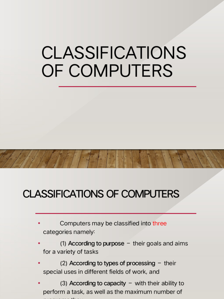 Classifications of Computers | PDF | Mainframe Computer | Central Processing Unit