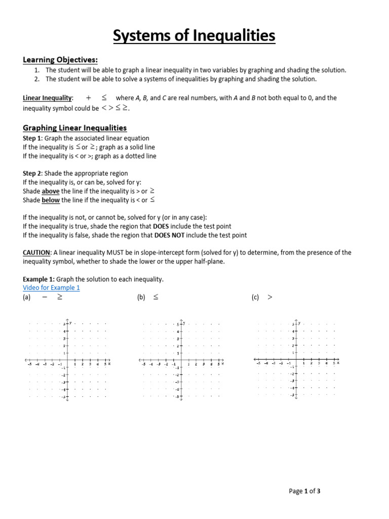7.5 Systems of Inequalities | PDF