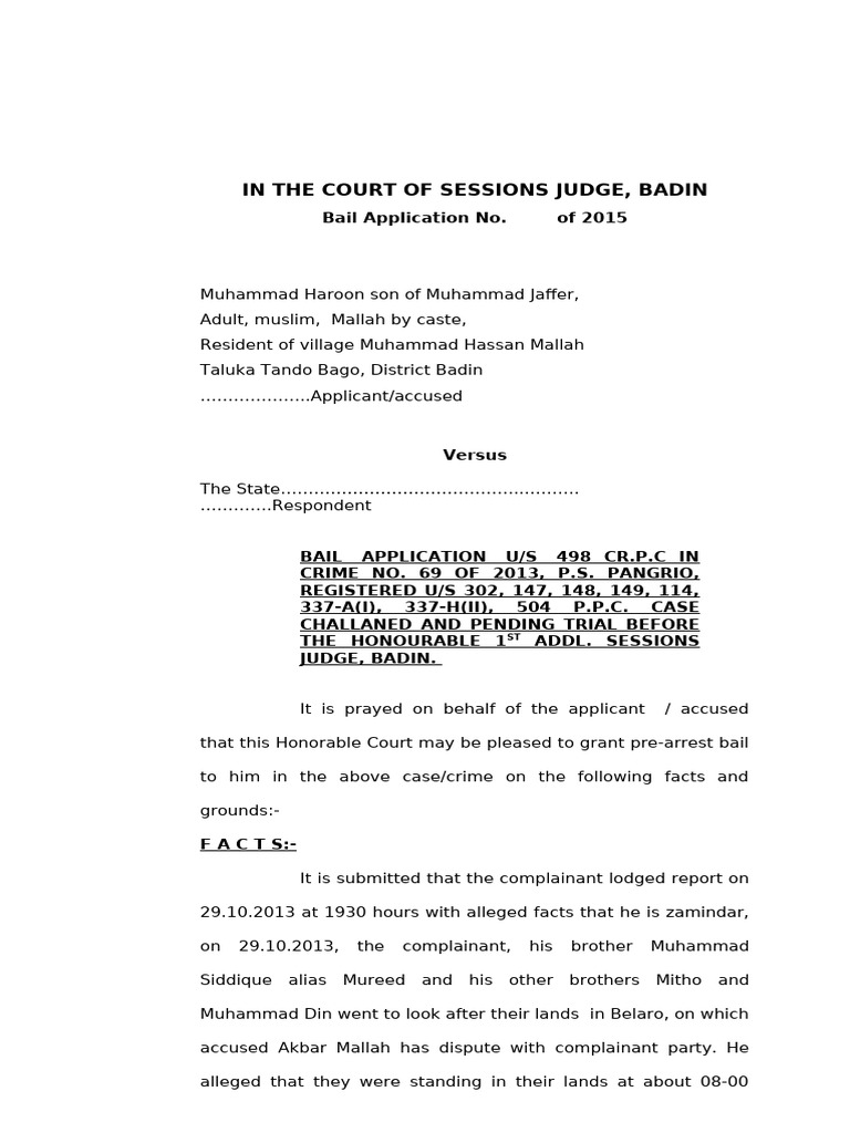 Murder bail application | PDF | Bail | Affidavit