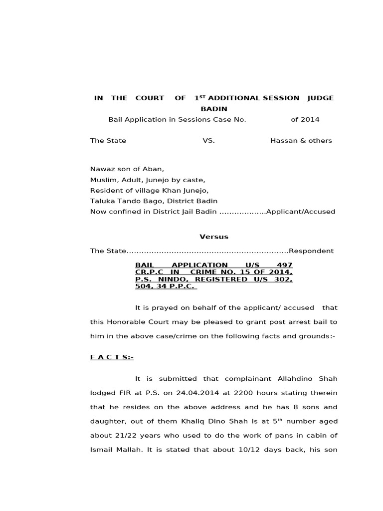 Murder bail application | PDF | Bail | Crime & Violence