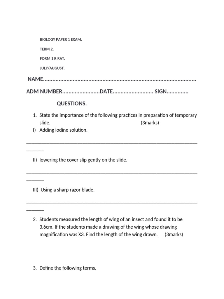 BILOGY F1 RATw | PDF | Cell (Biology)