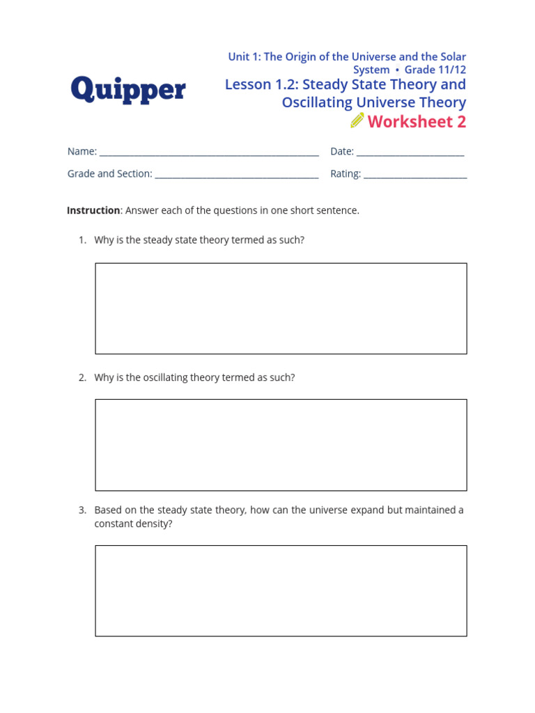 Earth Science SHS 1.2 Worksheet 2 | PDF