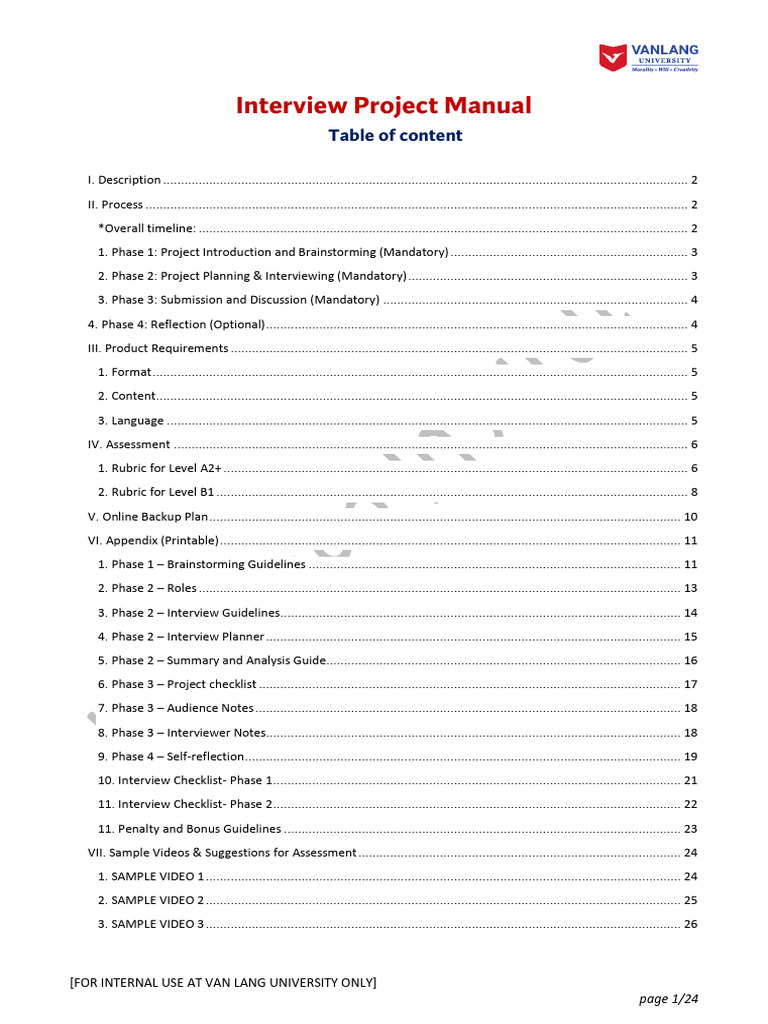 (PDF) PBA Manual - Interview Project | PDF | Interview | Fluency