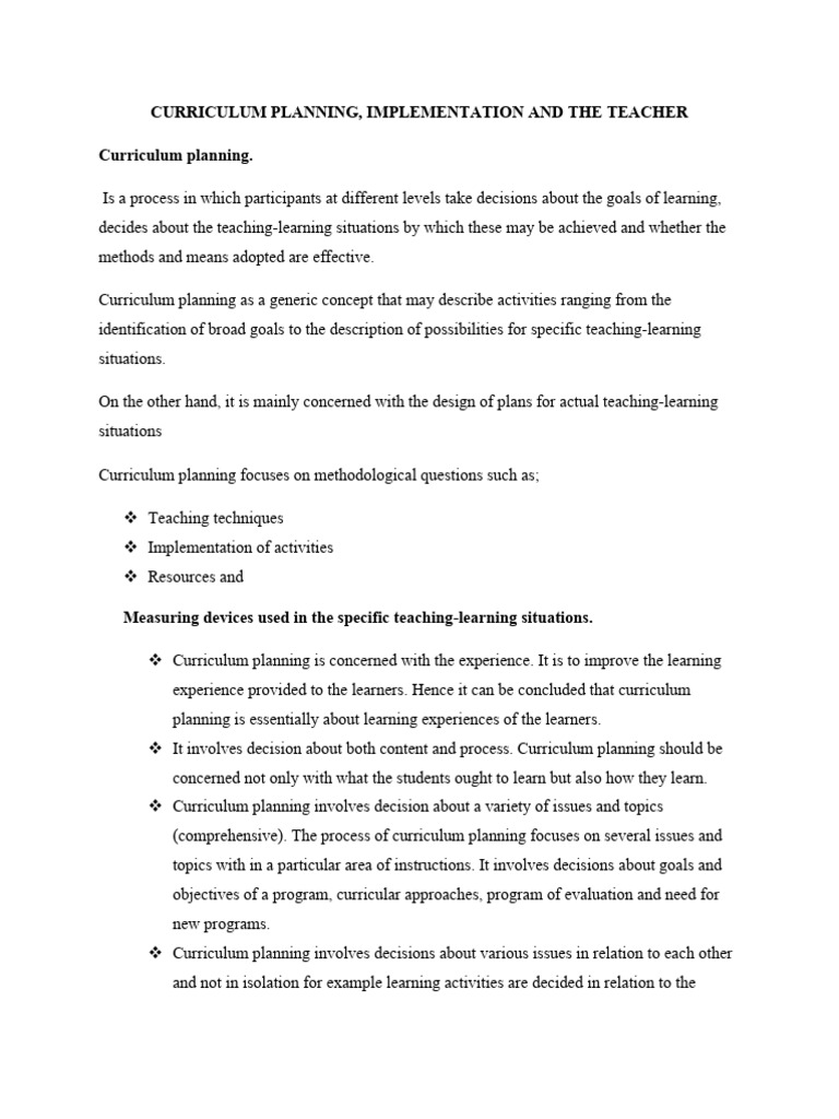 COMPILED HANDOUT FOR CURRICULUM IMPLEMENTATION, INNOVATION AND THE TEACHER | PDF ...