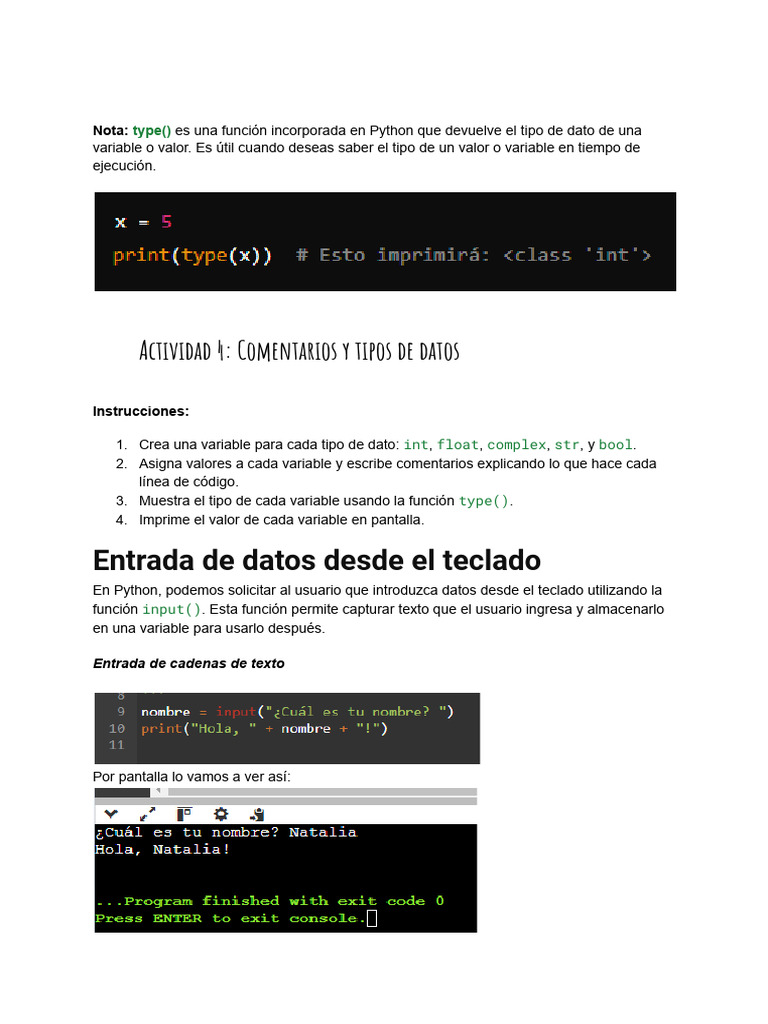 Módulo Python Teórico Práctico - iNPUT EN ADELANTE | PDF | Python (lenguaje de programación ...