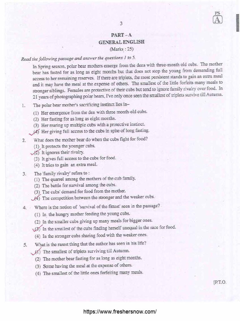 UCMS Junior Assistant Previous Year Question Paper PDF General English ...