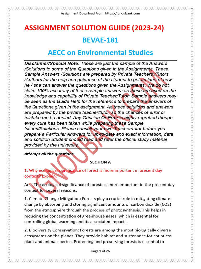 BEVAE 181 Solved Assignment 2023-24 Ans | PDF | Biofuel | Waste