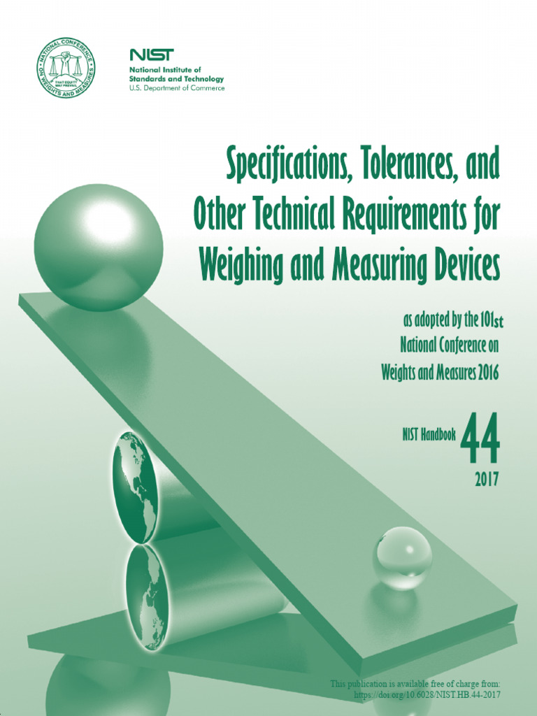 NIST Handbook 44: 2017 Edition | PDF | National Institute Of Standards ...