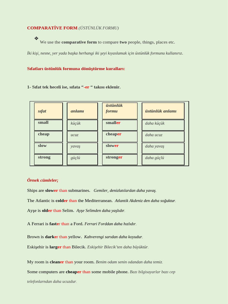 Comparatives | PDF