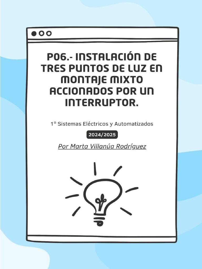 P06.-Instalación de Tres Puntos de Luz en Montaje Mixto Accio | PDF | Poder (Física) | Equipo