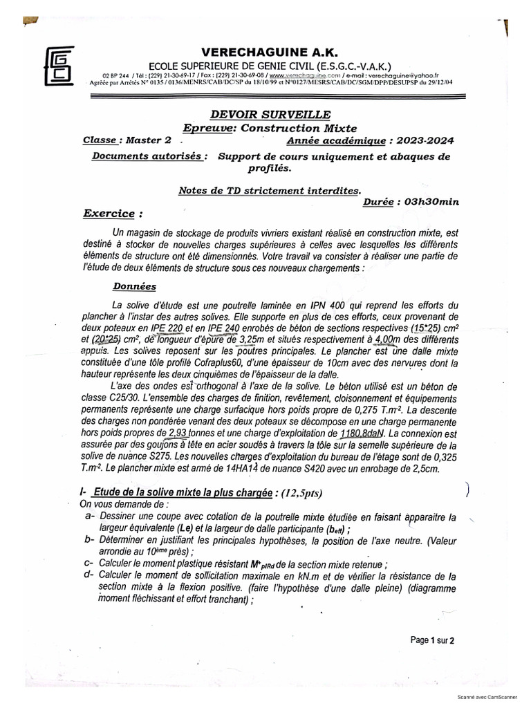 Devoir Construction Mixte | PDF