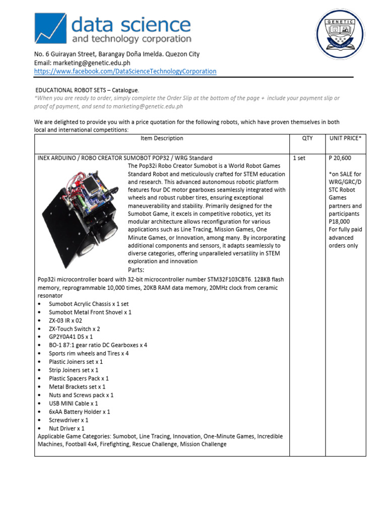 Complete Robots Catalogue 2024-With Order Slip | PDF | Artificial ...