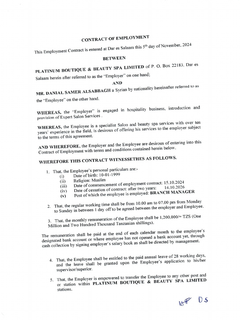 Employment Contact | PDF