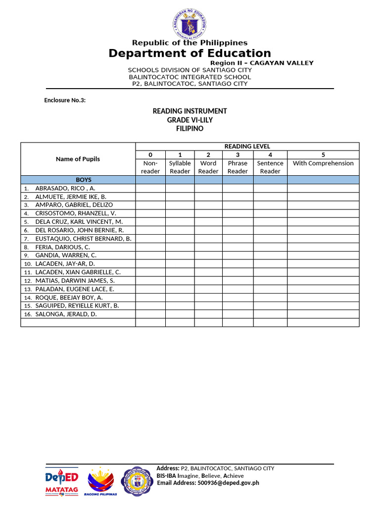Reading Assessment New Template | PDF | Linguistics
