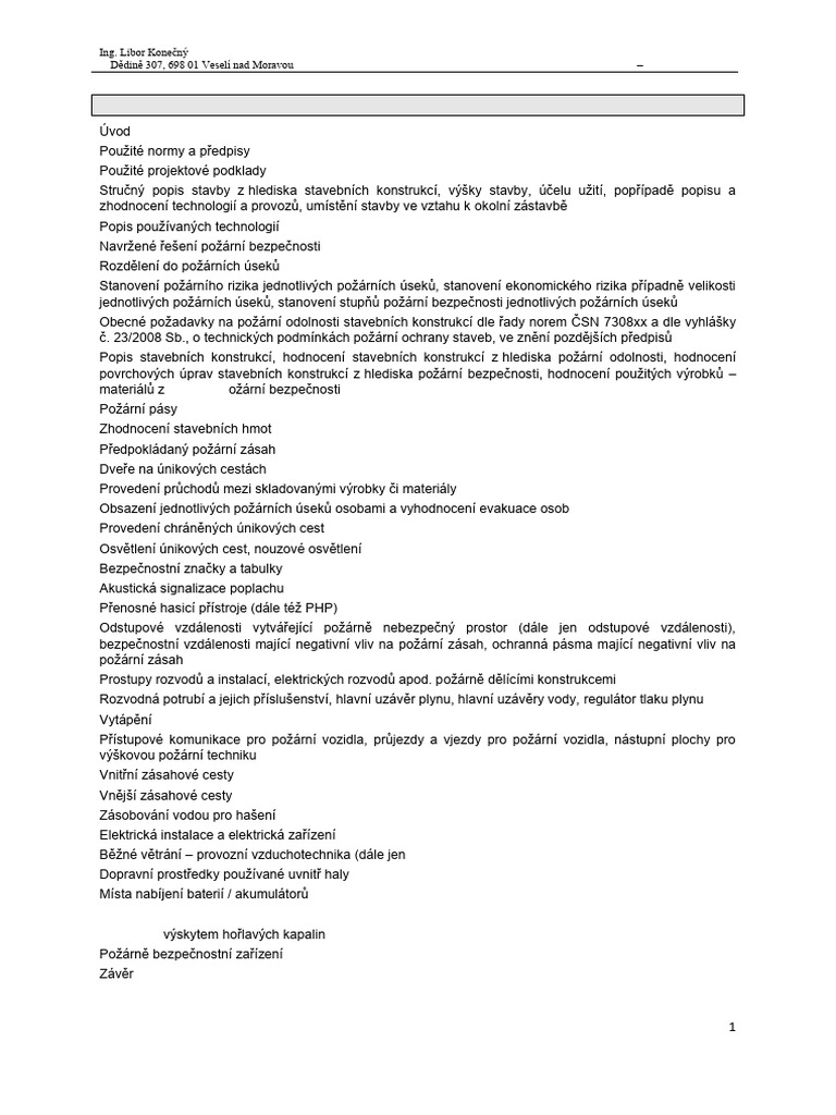 PBŘ - H6A - 05.2022 - Technická Zpráva | PDF