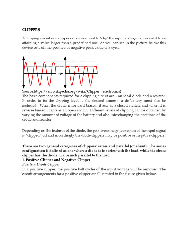 Unit-2_Clippers and Clampers | PDF | Diode | Electrical Circuits