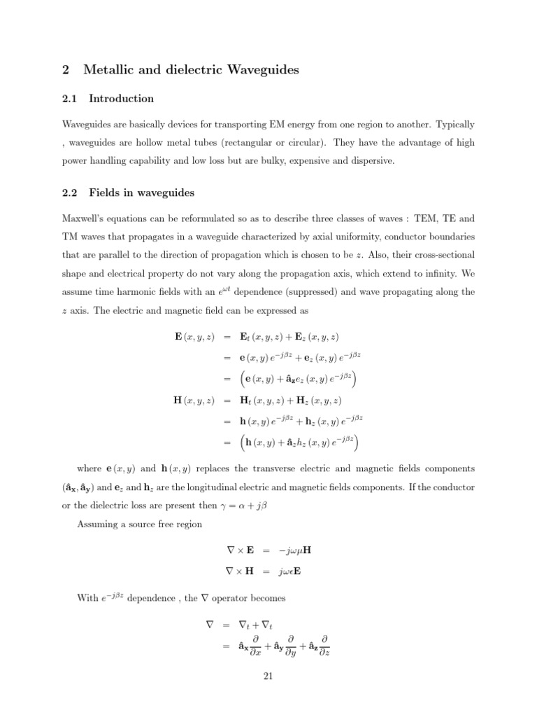 Lecture Notes - Waveguides | PDF | Waveguide | Waves
