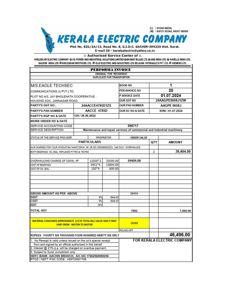 BILL NO.20 | PDF | Payments