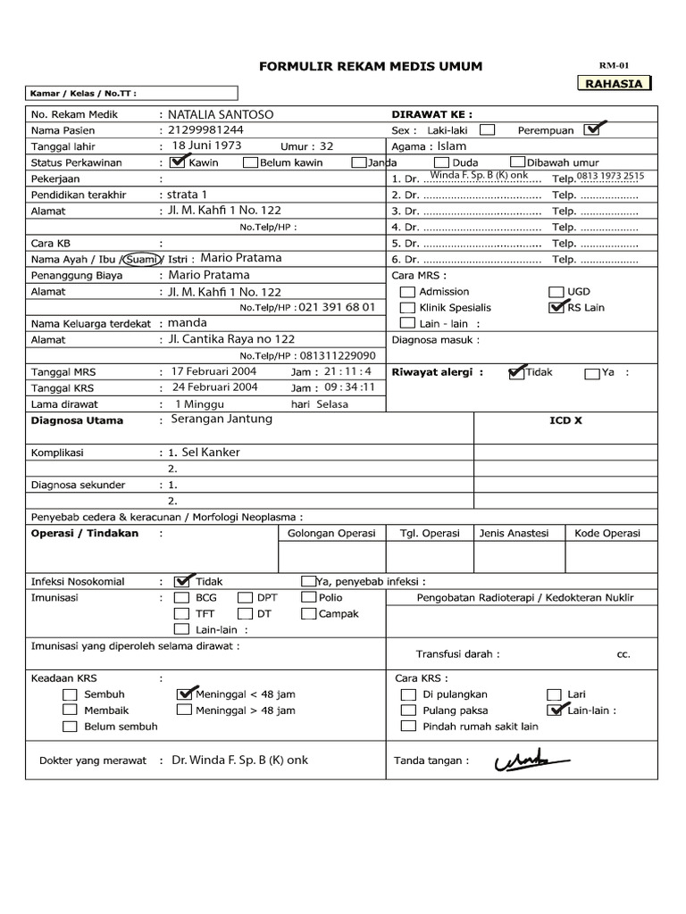 rekam medis real madrid | PDF