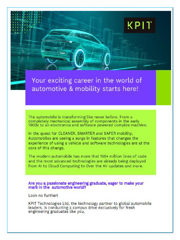 JD Freshers Hiring 2025 (Premier) | PDF | Machine Learning | Embedded System