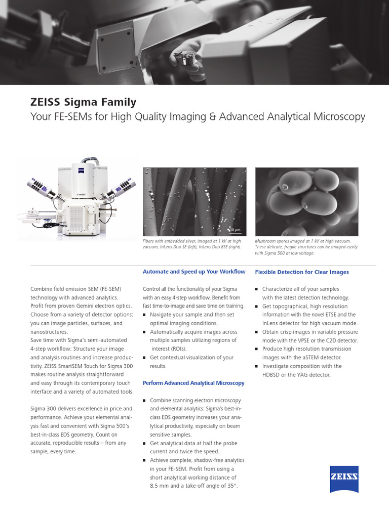 EN Product-Flyer Sigma A4 | PDF | Scanning Electron Microscope | Microscope