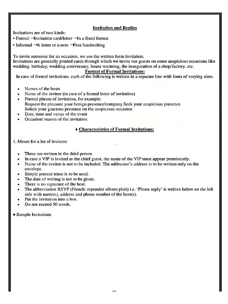 INVITATION(Formal&Informal) REPLY & REFUSAL | PDF