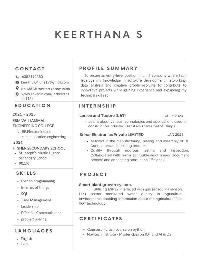 Keerthu Resumee | PDF