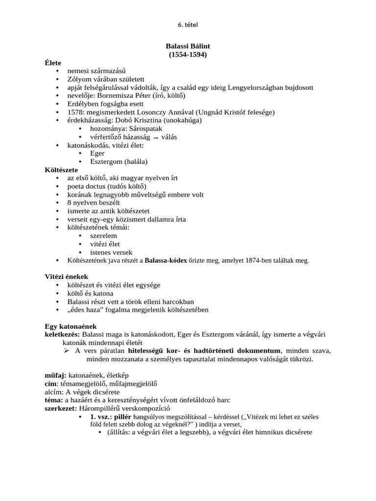 Balassi Bálint | PDF