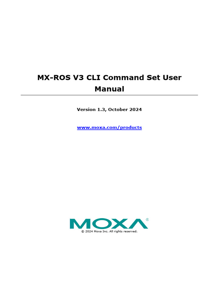 3_moxa-cli-manual-for-mx-ros-v3-manual-v1.3 | PDF | Command Line Interface | Computer File