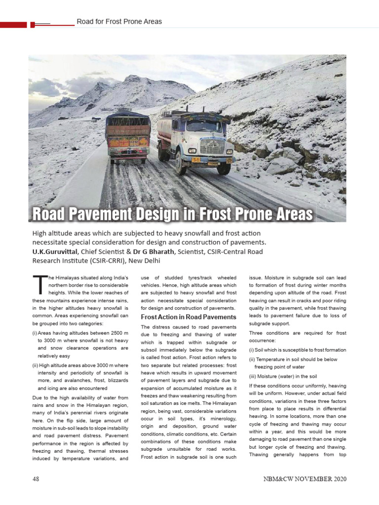 Road Pavement Design For Frost Prone Are | PDF | Frost | Road Surface