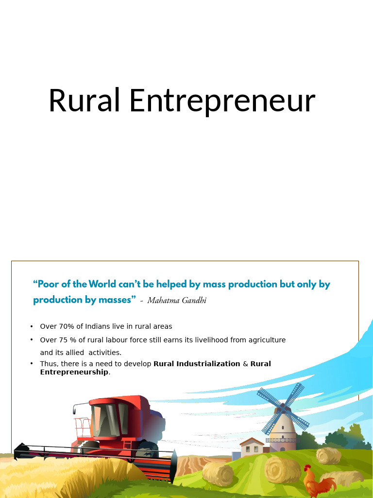 Rural Entrepreneurship Development in India | PDF | Entrepreneurship | Poverty