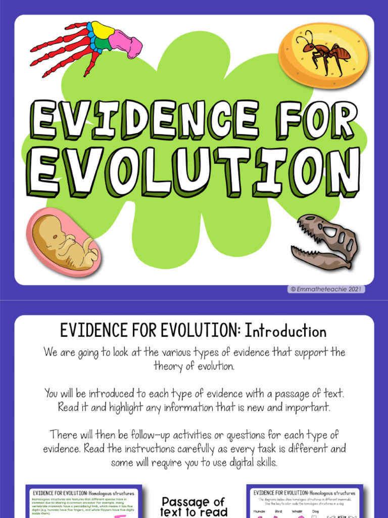 Evidence For Evolution Powerpoint - Student Slides | PDF | Dna | Genetics