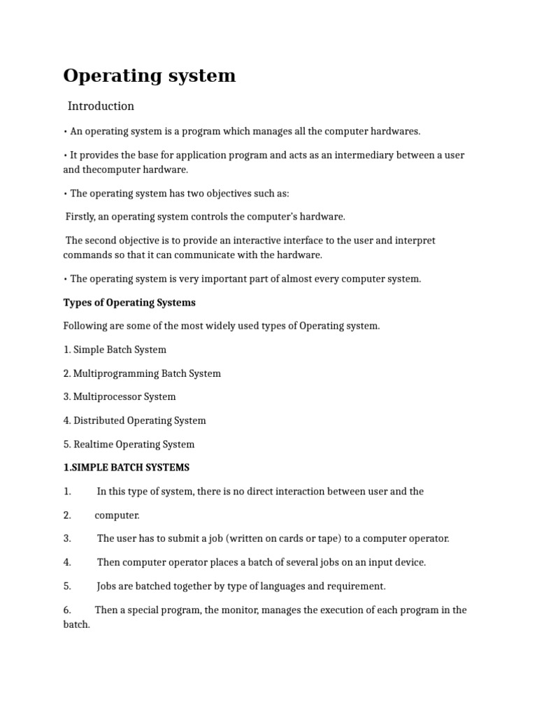 Operating system-1 | PDF | Operating System | Computer File Operating system-1 | PDF | Operating System | Computer File