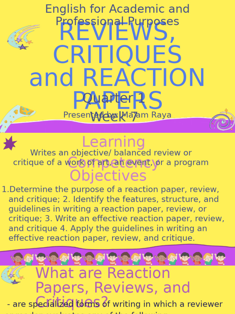 M7-REVIEWS, CRITIQUES and REACTION PAPERS | PDF | Methodology | Cognition