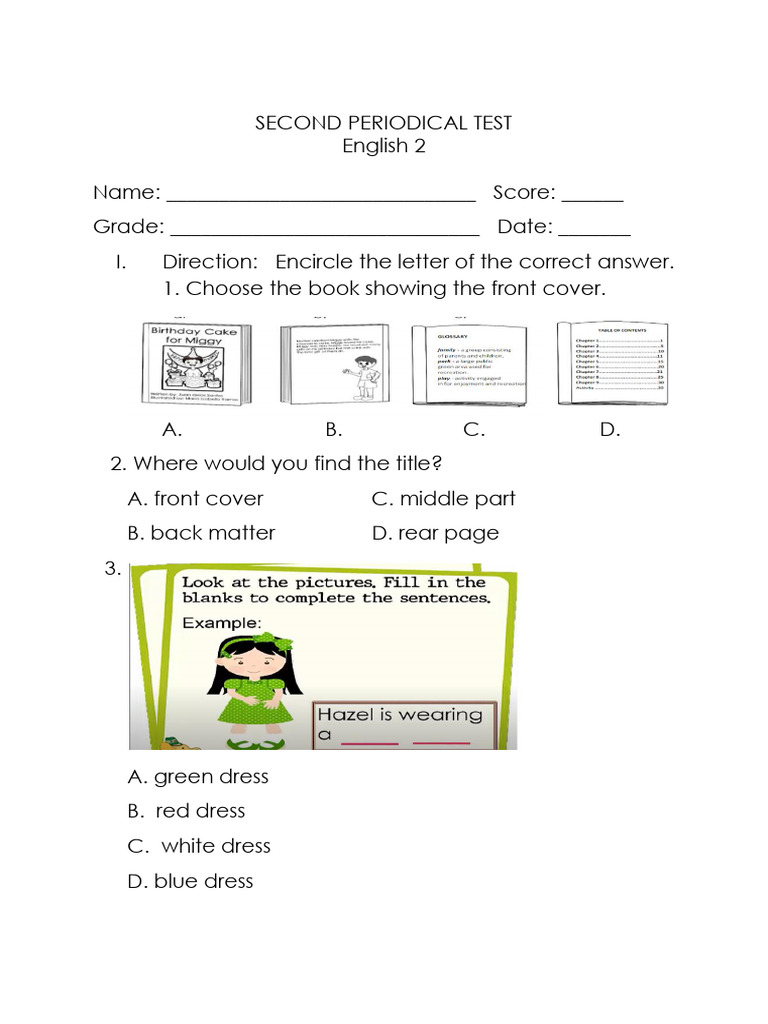 Second Periodical Test in English 2 1 | PDF