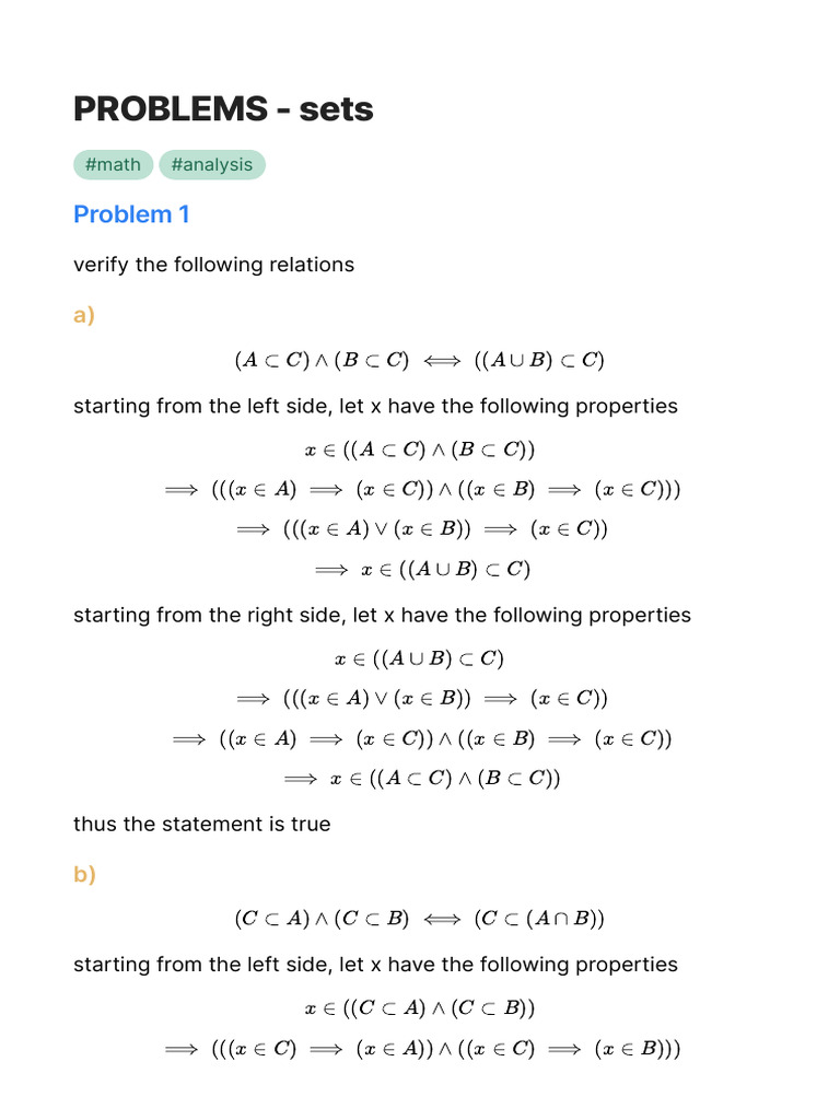 Problems - Sets | PDF | Metalogic | Syntax (Logic)