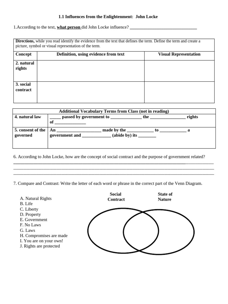 1.1 Locke Questions With Reading | PDF