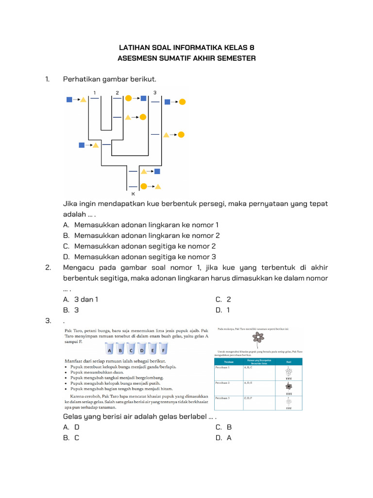 Latihan Soal ASAS Informatika 8 | PDF