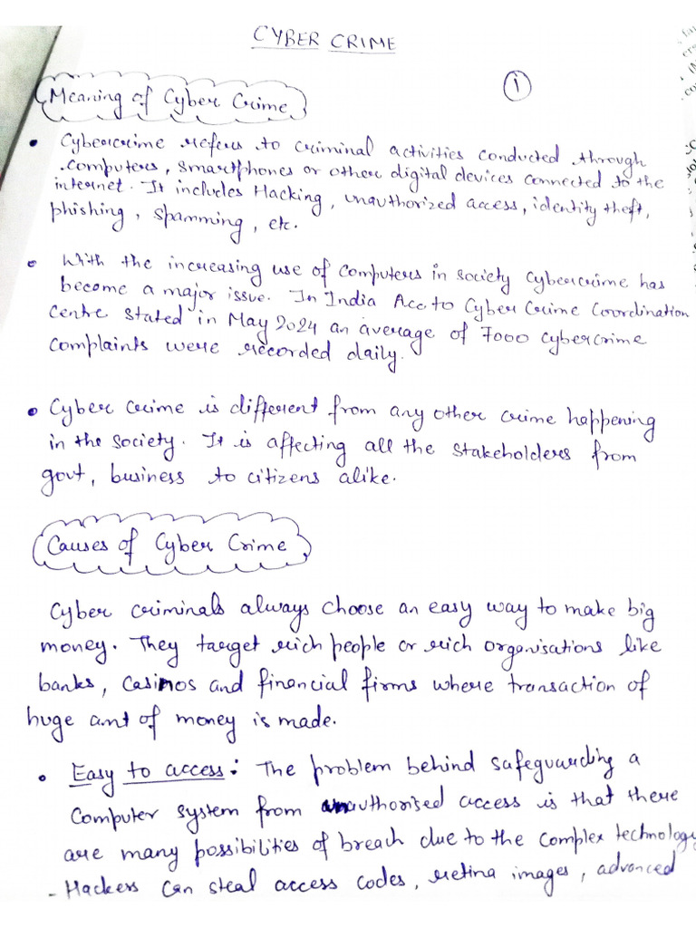 Cyber Crime Notes | PDF