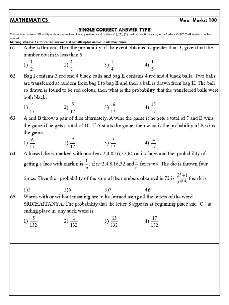 PROBABILITY MAIN PAPER | PDF | Probability | Applied Mathematics