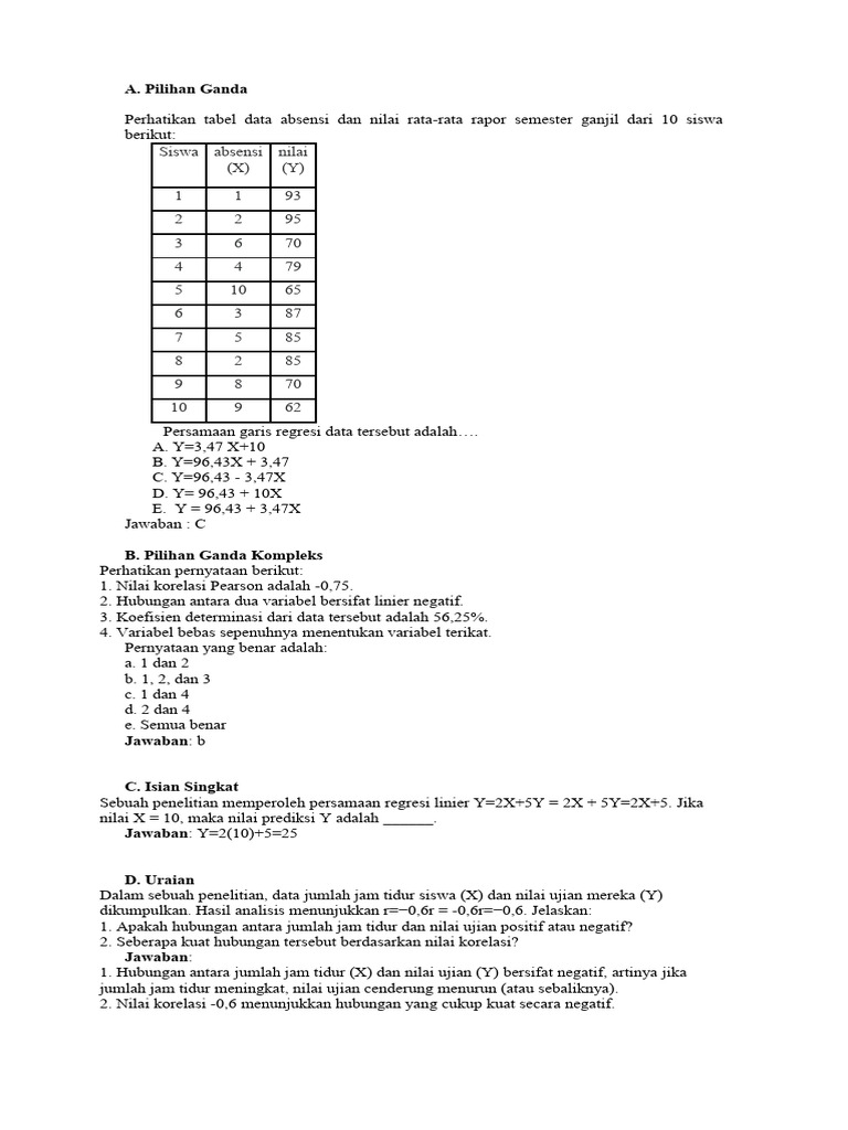 soal data bivariat | PDF