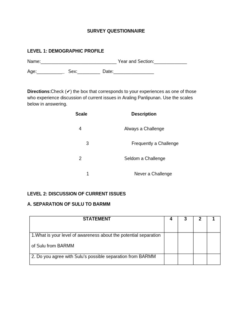 Aleah-Survey Questionnaire WPS Office | PDF | Corruption | Cyberbullying